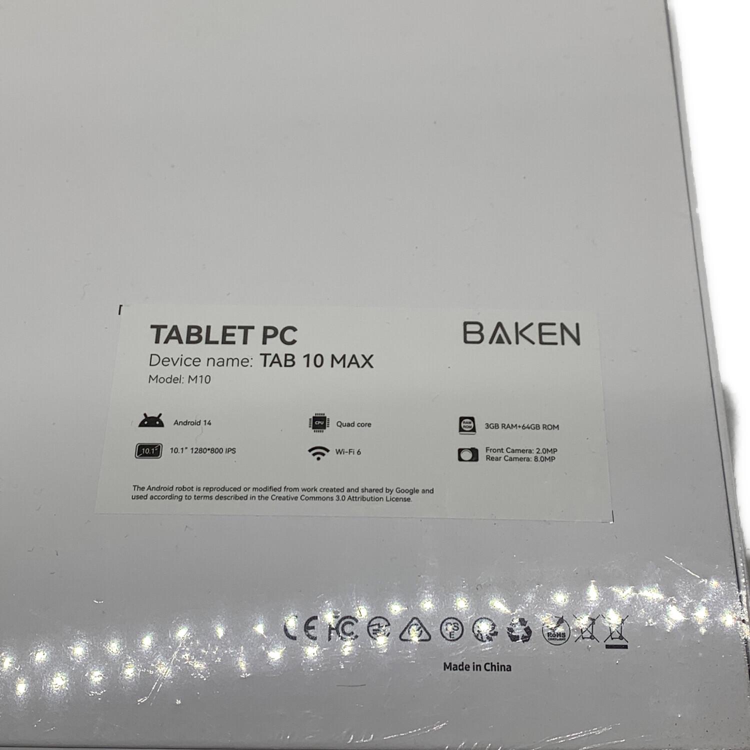 BaKEN Android Tablet 未開封品 M10 Android14 バッテリー:Sランク(100%) 程度:Sランク(新品同様 ...