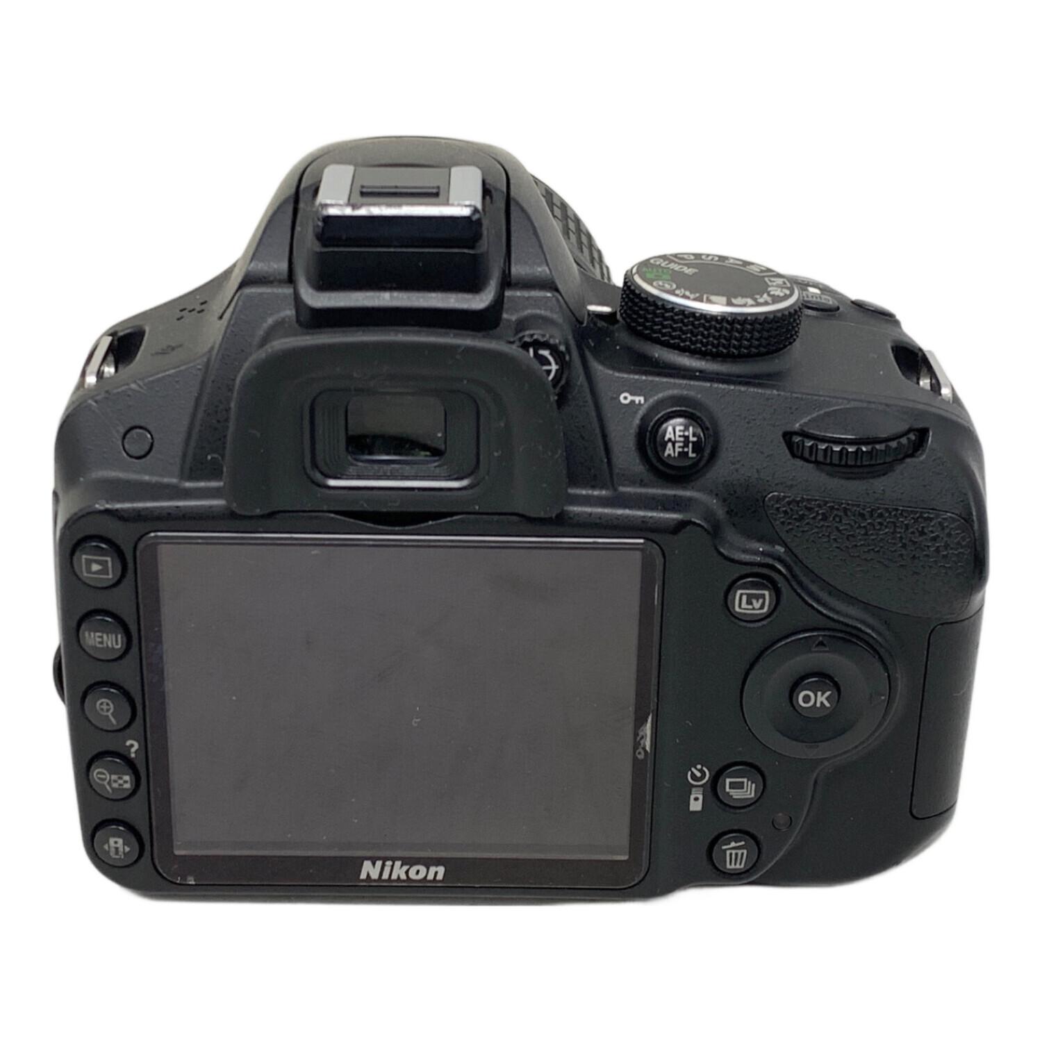 Nikon (ニコン) デジタル一眼レフカメラ ダブルズームキット ※内部ホコリ有 D3200 2416万画素 APS-C 専用電池 SDXCカード対応 ISO100～6400 1/4000 ...