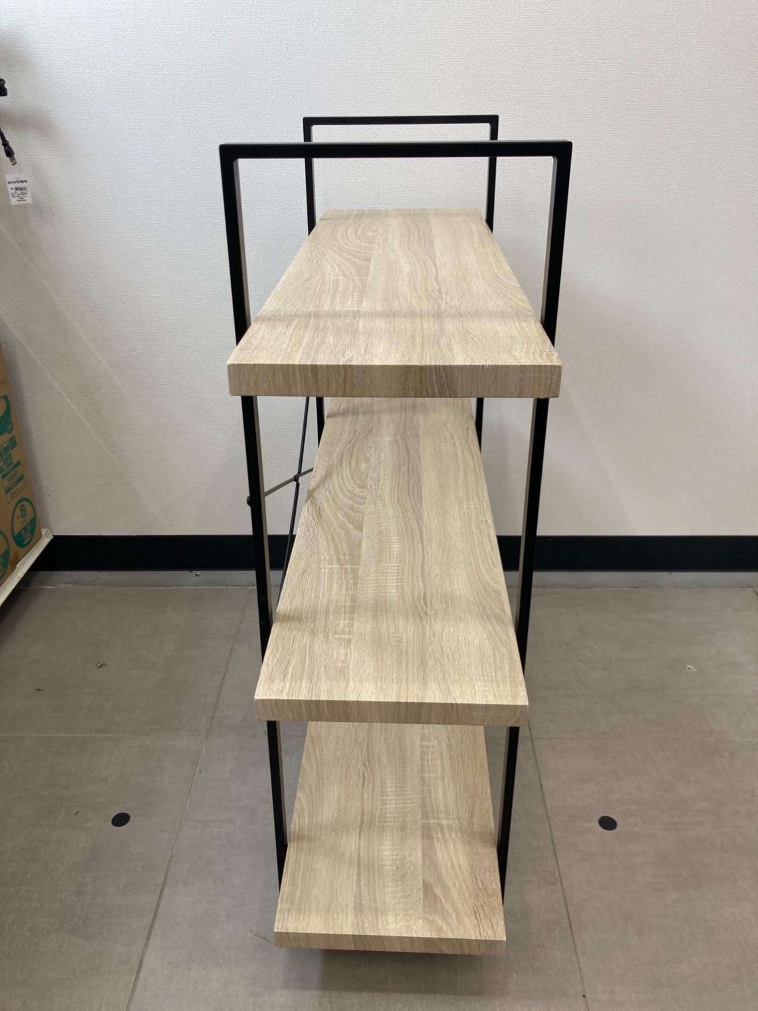 LOWYA (ロウヤ) オープンシェルフ ナチュラル×ブラック 3段｜トレファクONLINE