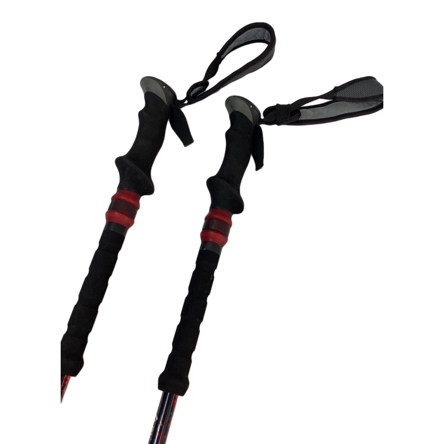 BLACK DIAMOND (ブラックダイヤモンド) トレッキングポール 100-140cm ブラック×レッド×グレー TRAIL SHOCK ...